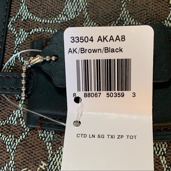 Coach | Bags | Coach Taxi Zip Top Tote Signature Coated Canvas Brown ...